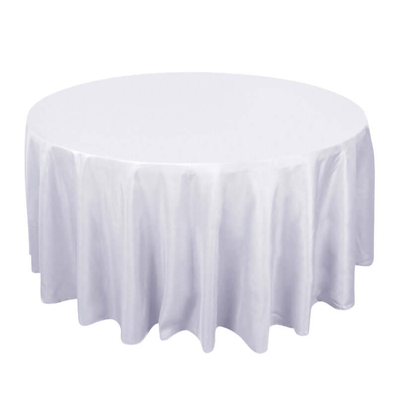 Premium Polyester Tablecloth 120" White | TableclothsFactory