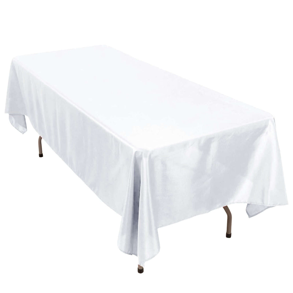 Premium Polyester Tablecloth 60"x102" White | TableclothsFactory