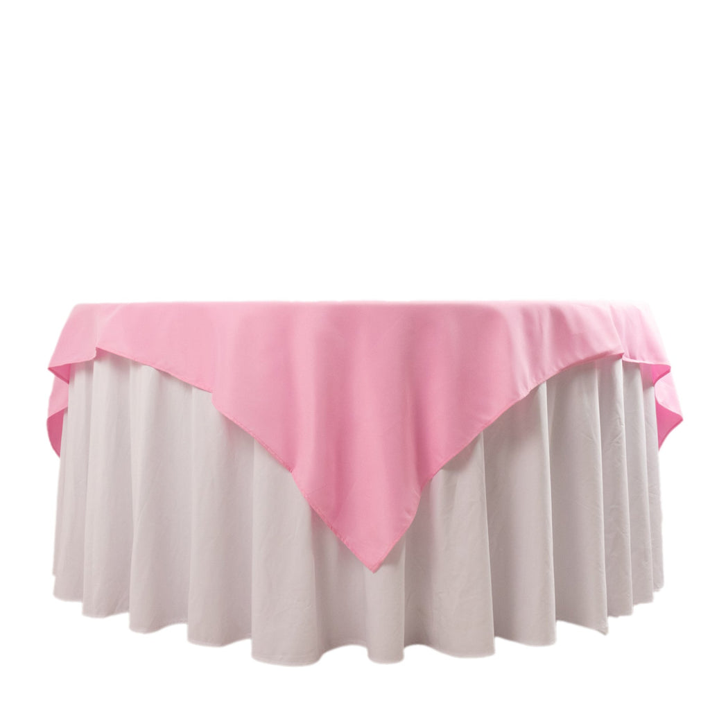 Premium Polyester Overlay 70"x70" Pink | TableclothsFactory