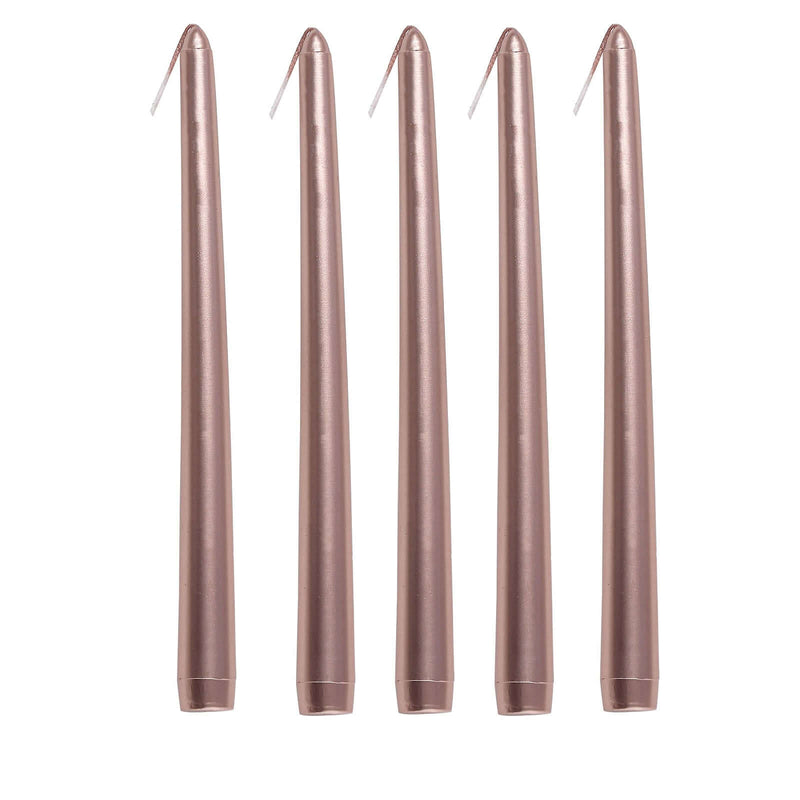 Mixed Dusty Rose Taper Candles 12 Pack | TableclothsFactory