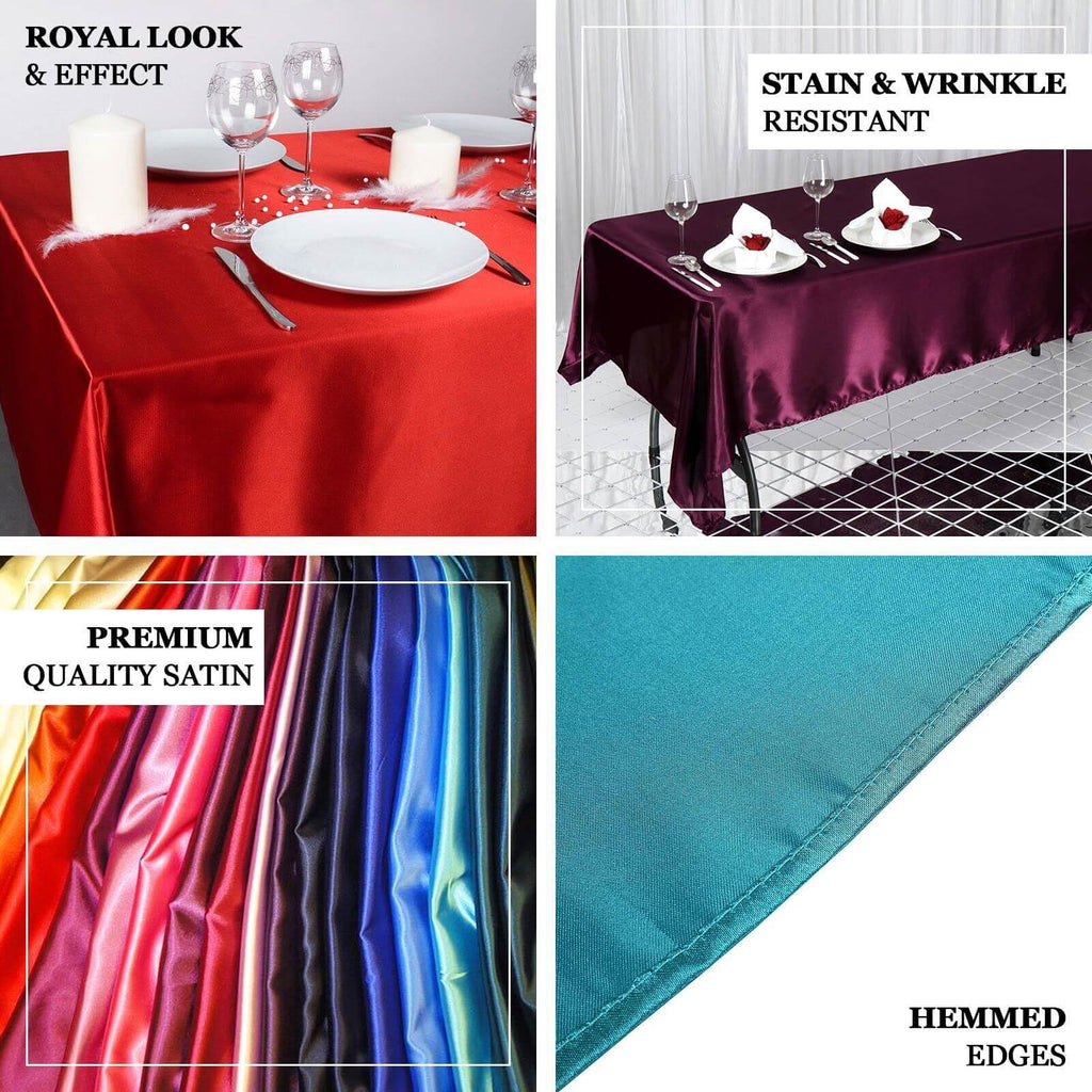 Satin Tablecloth 60"x102" Turquoise | TableclothsFactory