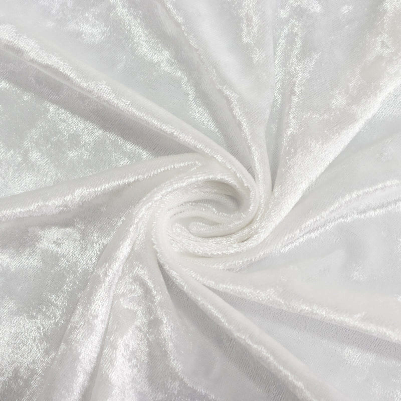 Crushed Velvet Tablecloth 60"x102" White | TableclothsFactory