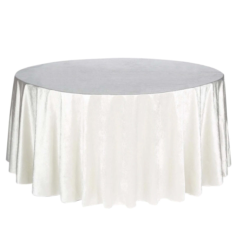 Velvet Tablecloth 90"x156" Ivory | TableclothsFactory