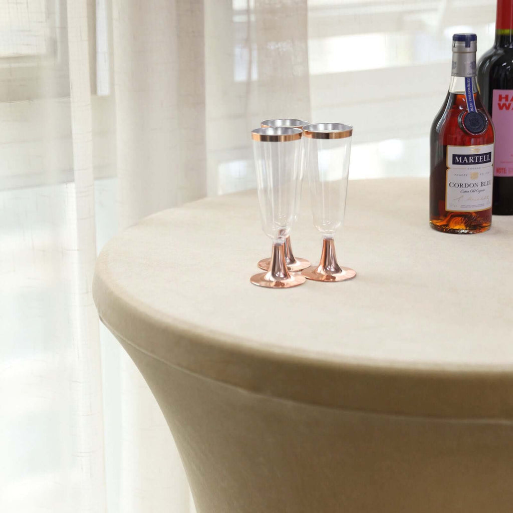 Velvet Cocktail Tablecloth 32" Champagne | TableclothsFactory