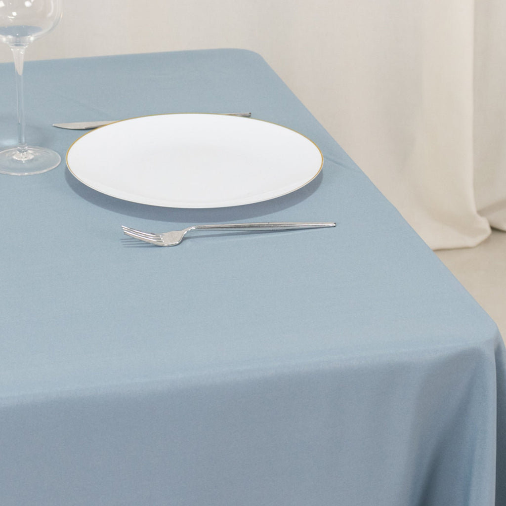 Premium Polyester Overlay 70"x70" Dusty Blue | TableclothsFactory