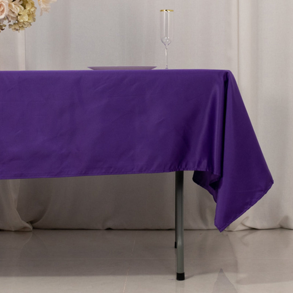 Lamour Satin Tablecloth 60"x102" Purple | TableclothsFactory