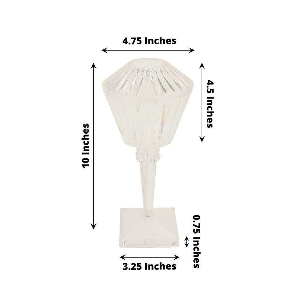 LED Acrylic Prism Table Lamp 10" | TableclothsFactory