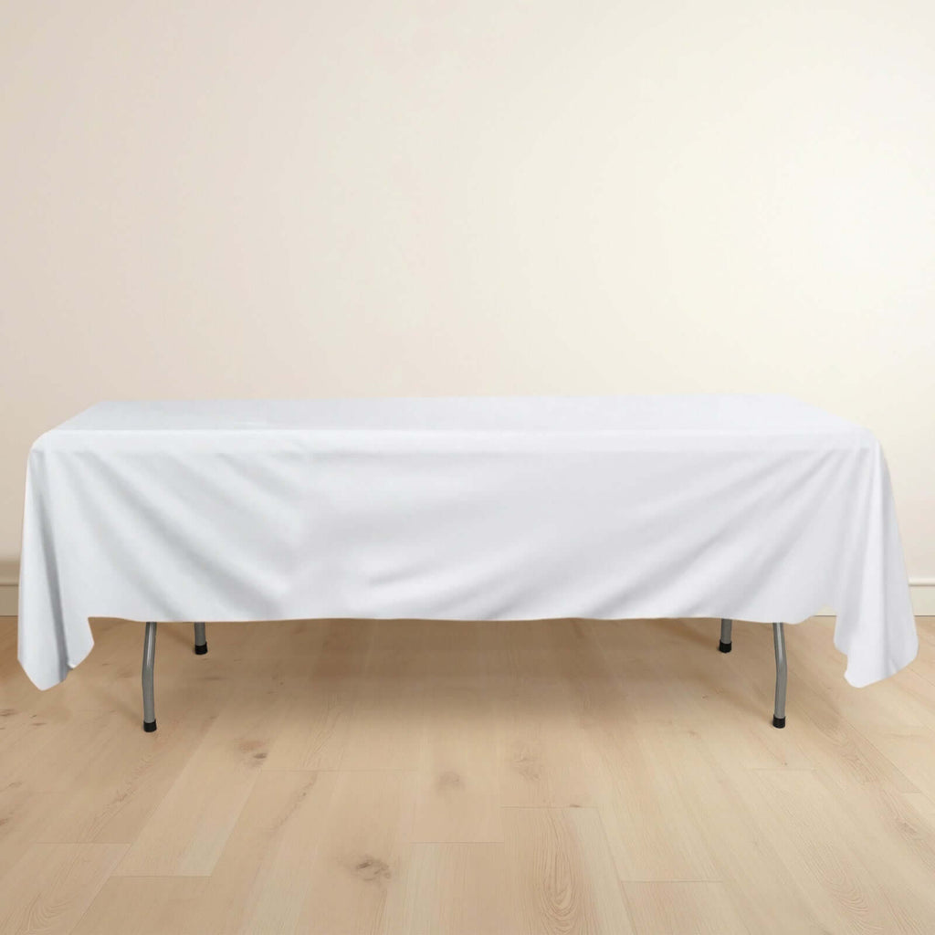 Scuba Rectangular Tablecloth 60"x102" White | TableclothsFactory