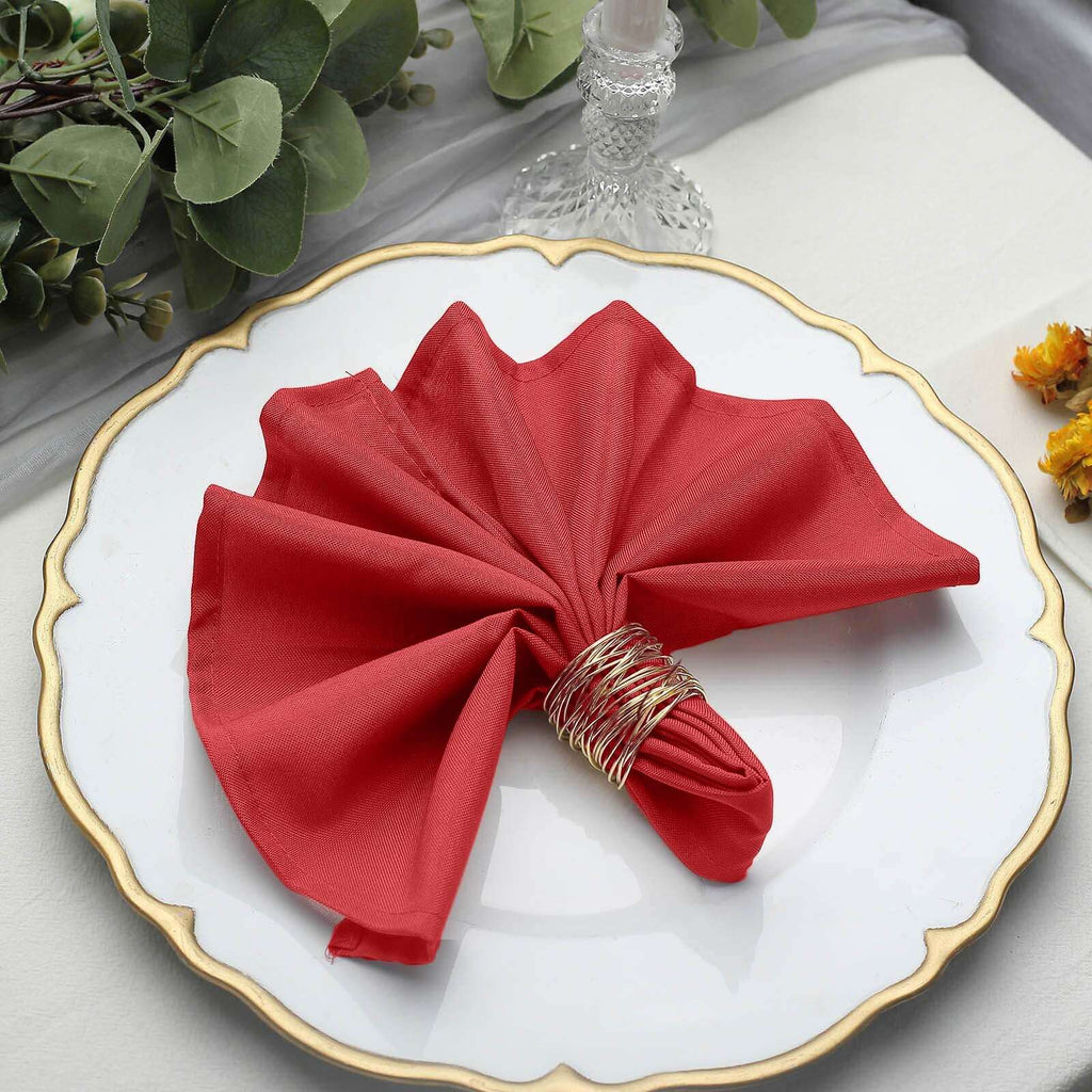 Polyester Napkins 17"x17" Red | TableclothsFactory