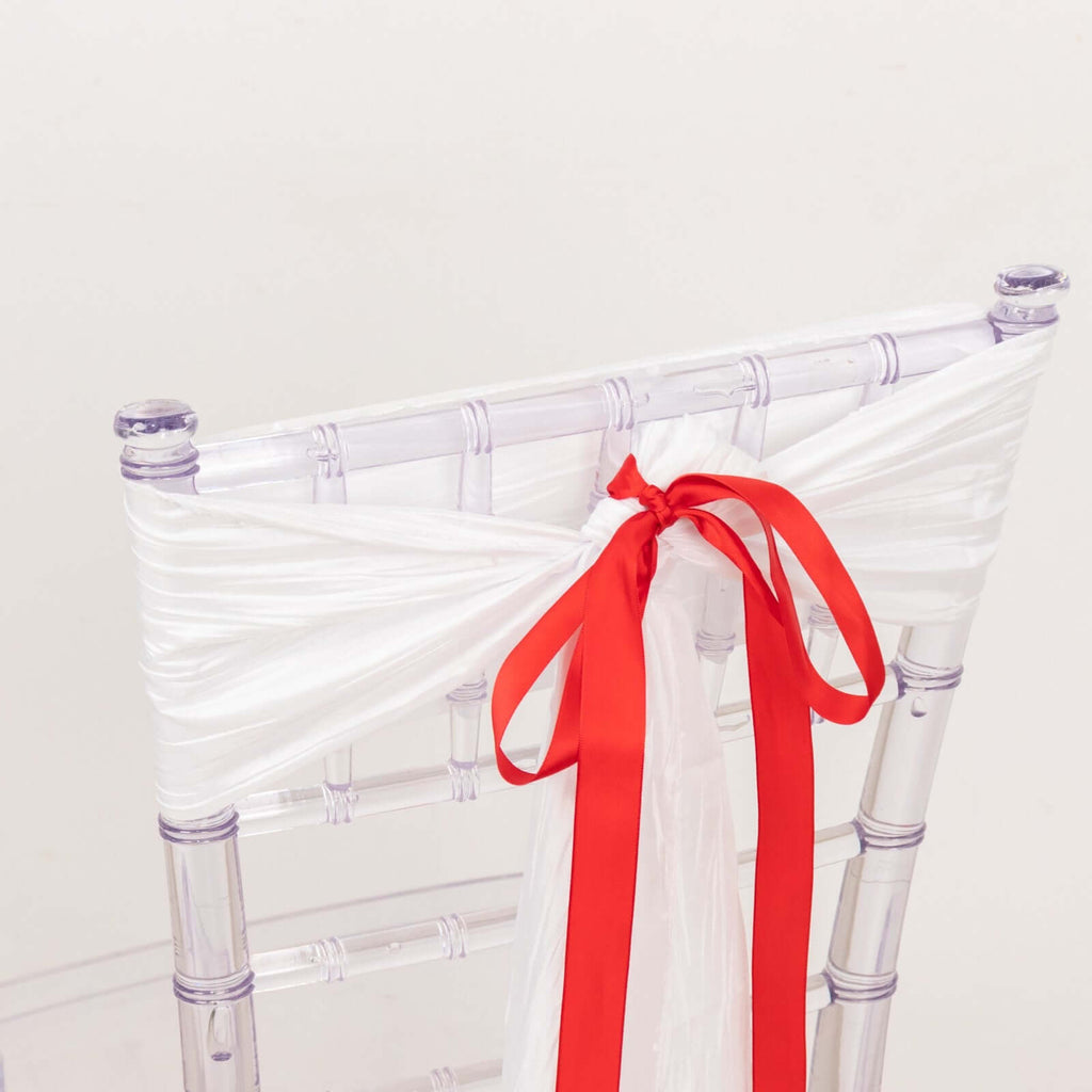 Red Decorative Satin Ribbon 100 Yards 7/8" | TableclothsFactory