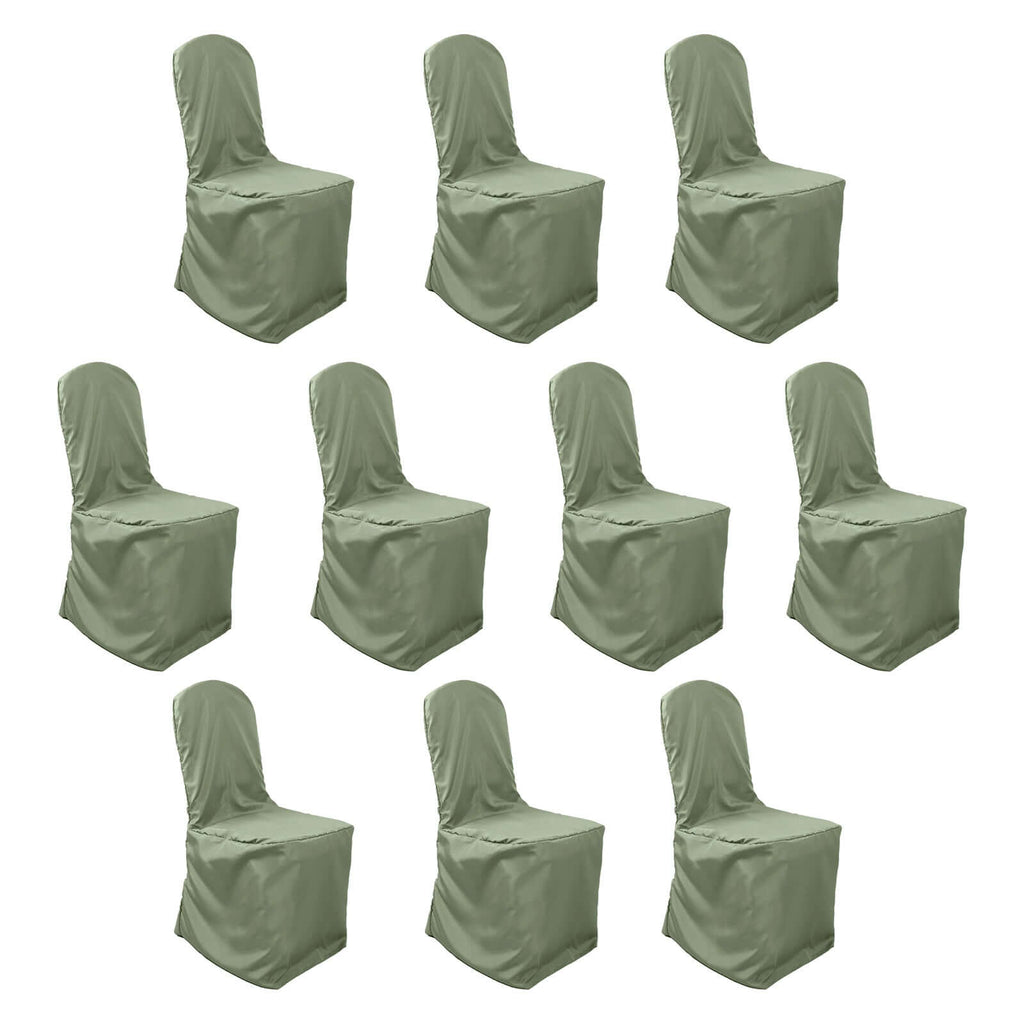 10 Pack Polyester Banquet Chair Covers Dusty Sage Green ...