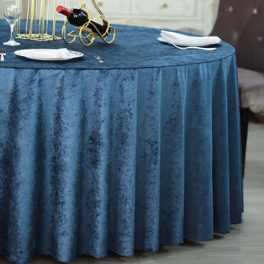 Velvet Tablecloth 120" Navy Blue | TableclothsFactory