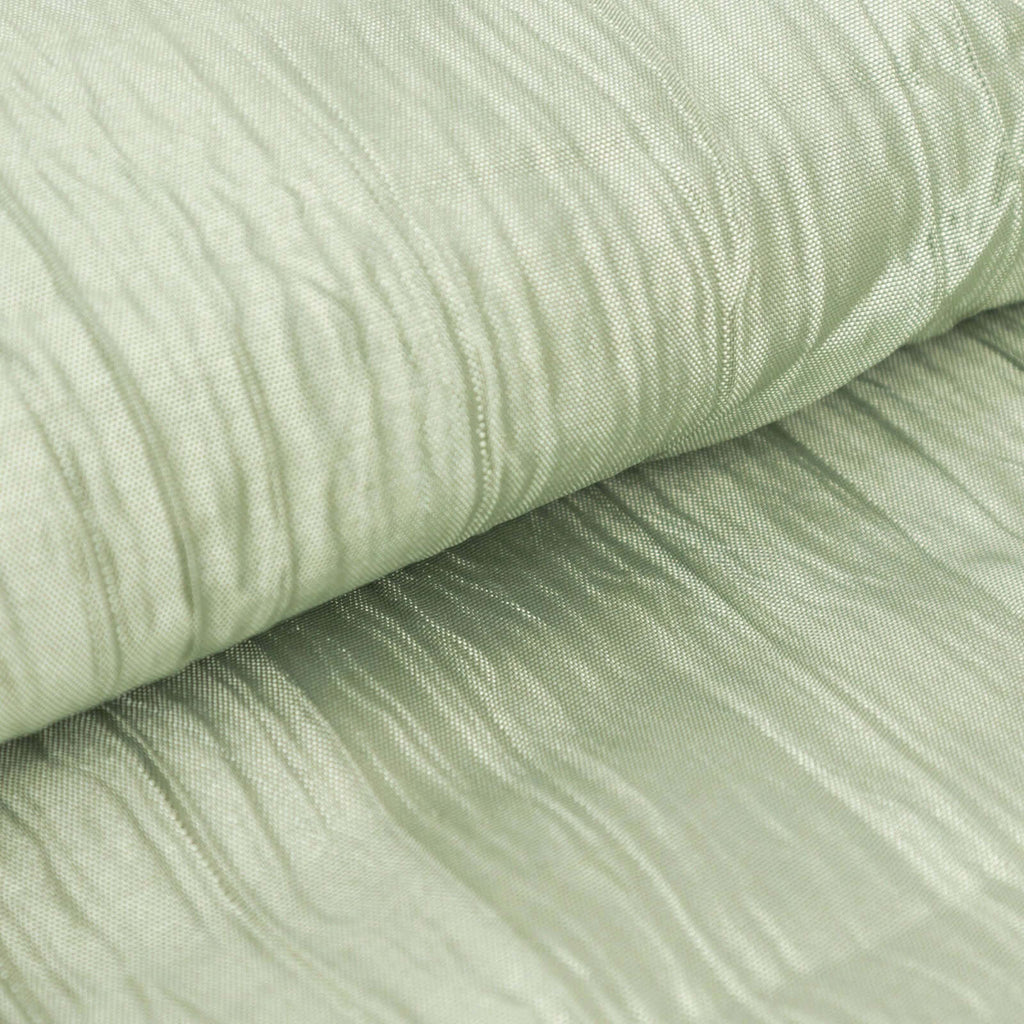 Sage Green Crinkle Taffeta Fabric 54"x10 Yards | TableclothsFactory
