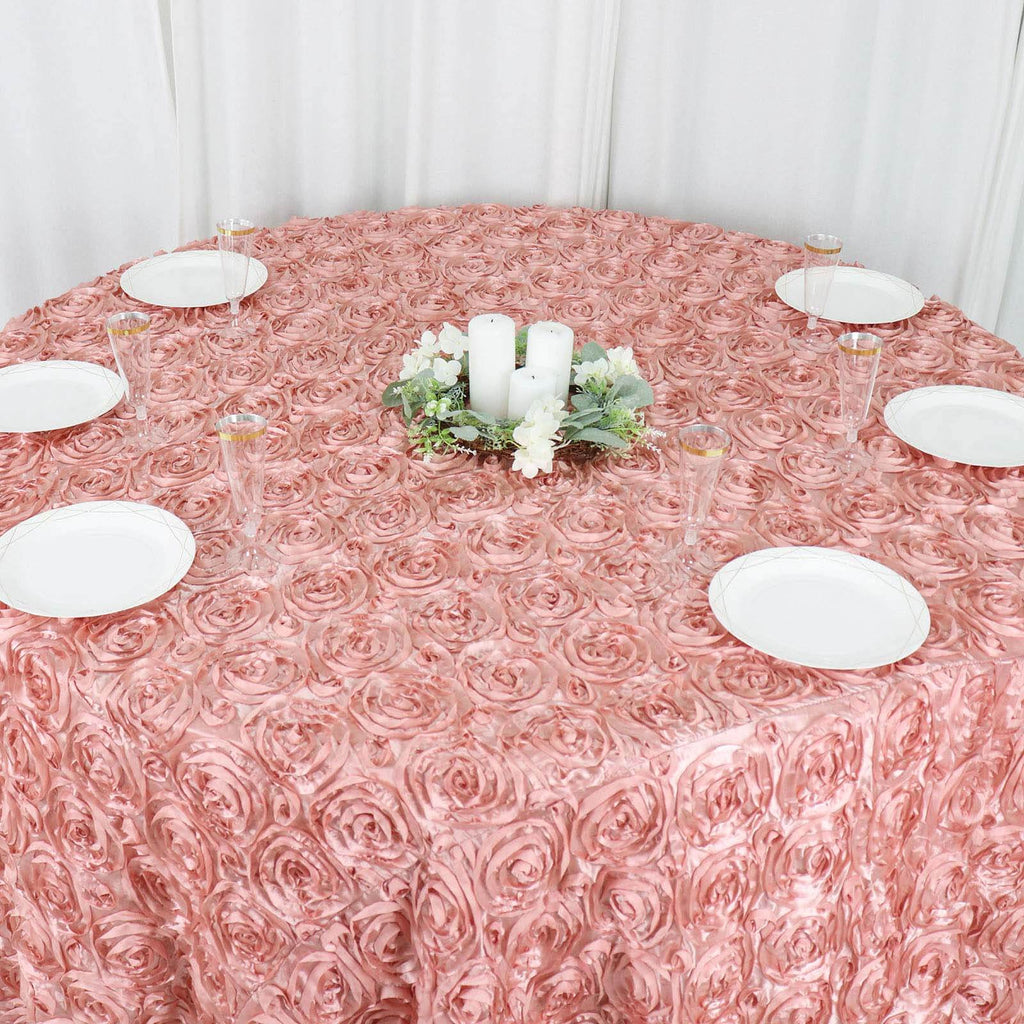 Rosette Tablecloth 120” Dusty Rose | TableclothsFactory