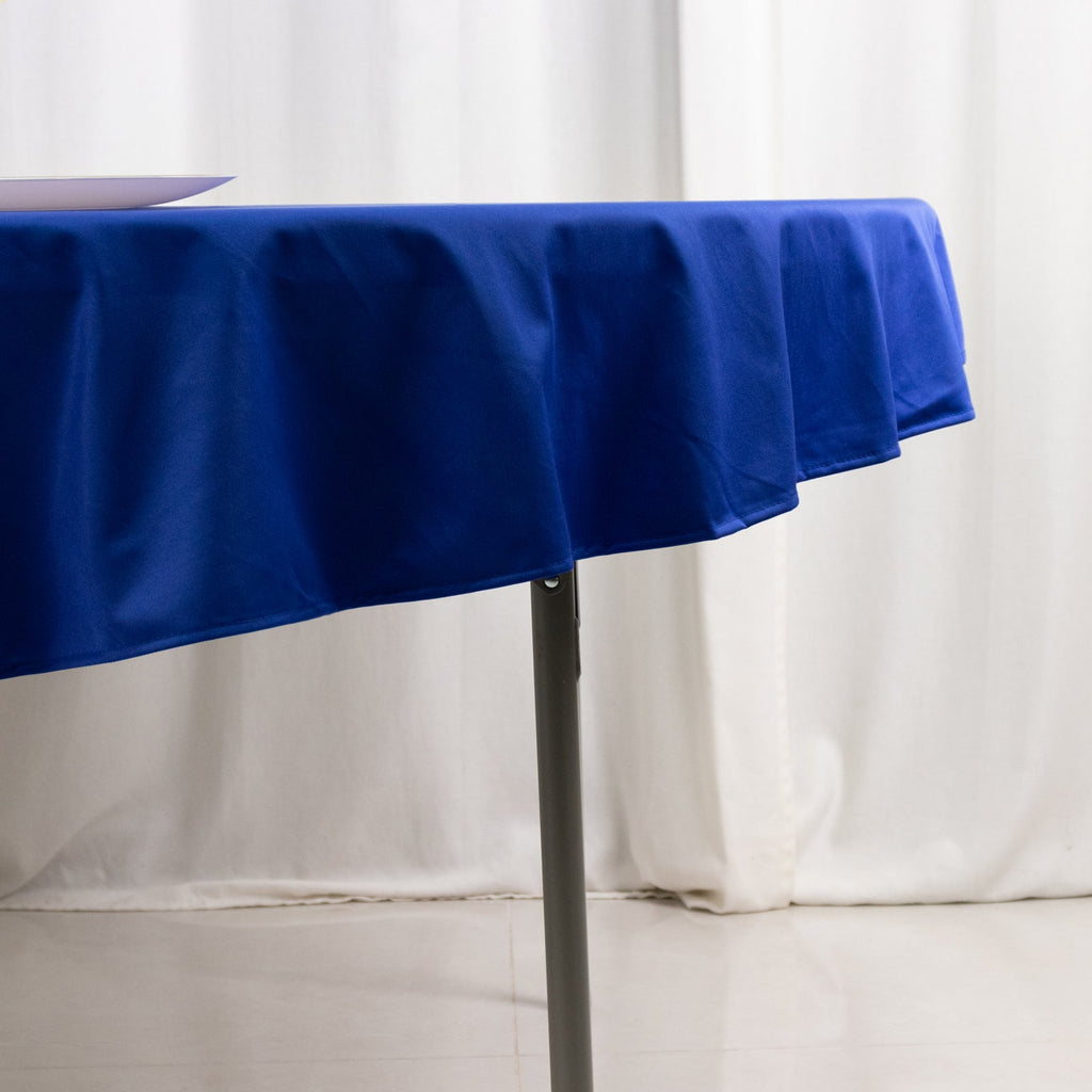 Premium Scuba Round Tablecloth 70" Royal Blue | TableclothsFactory