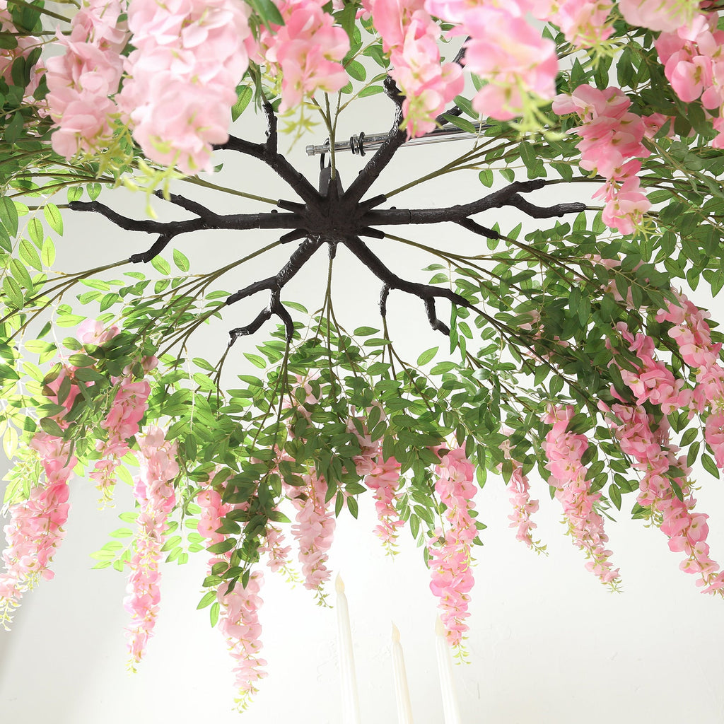 Silk Wisteria Canopy Pink & Rose 55" | TableclothsFactory