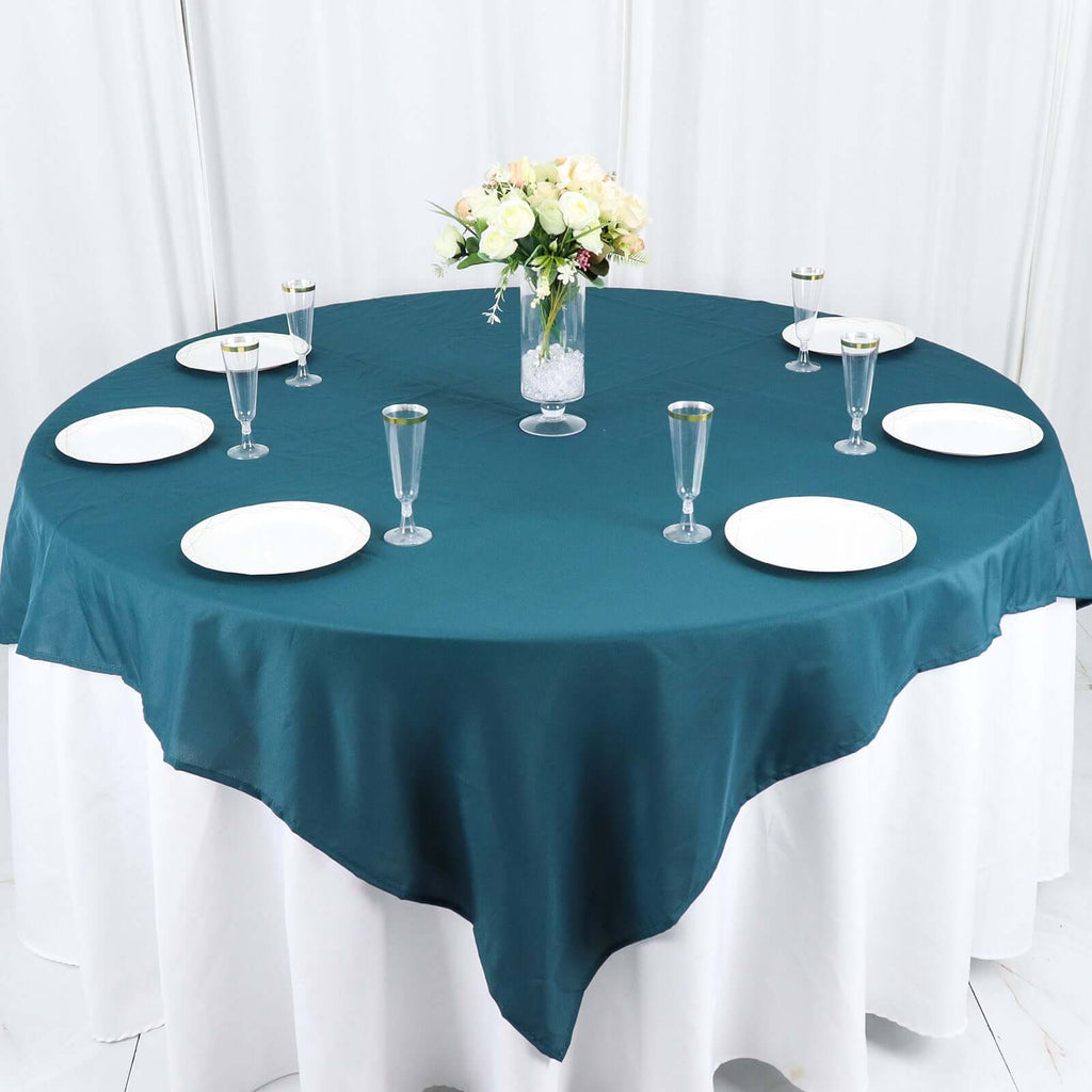 Polyester Square Overlay 70"x70" Teal | TableclothsFactory