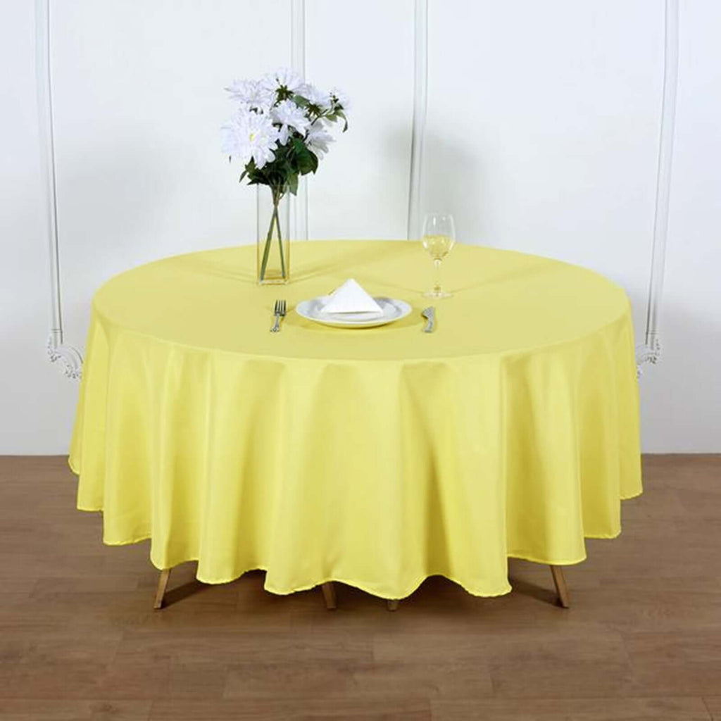 Polyester Round Tablecloth 90" Yellow | TableclothsFactory