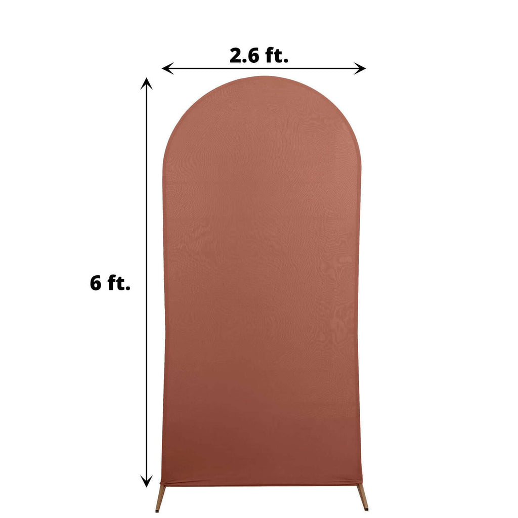 6ft Matte Terracotta Spandex Backdrop Cover | TableclothsFactory