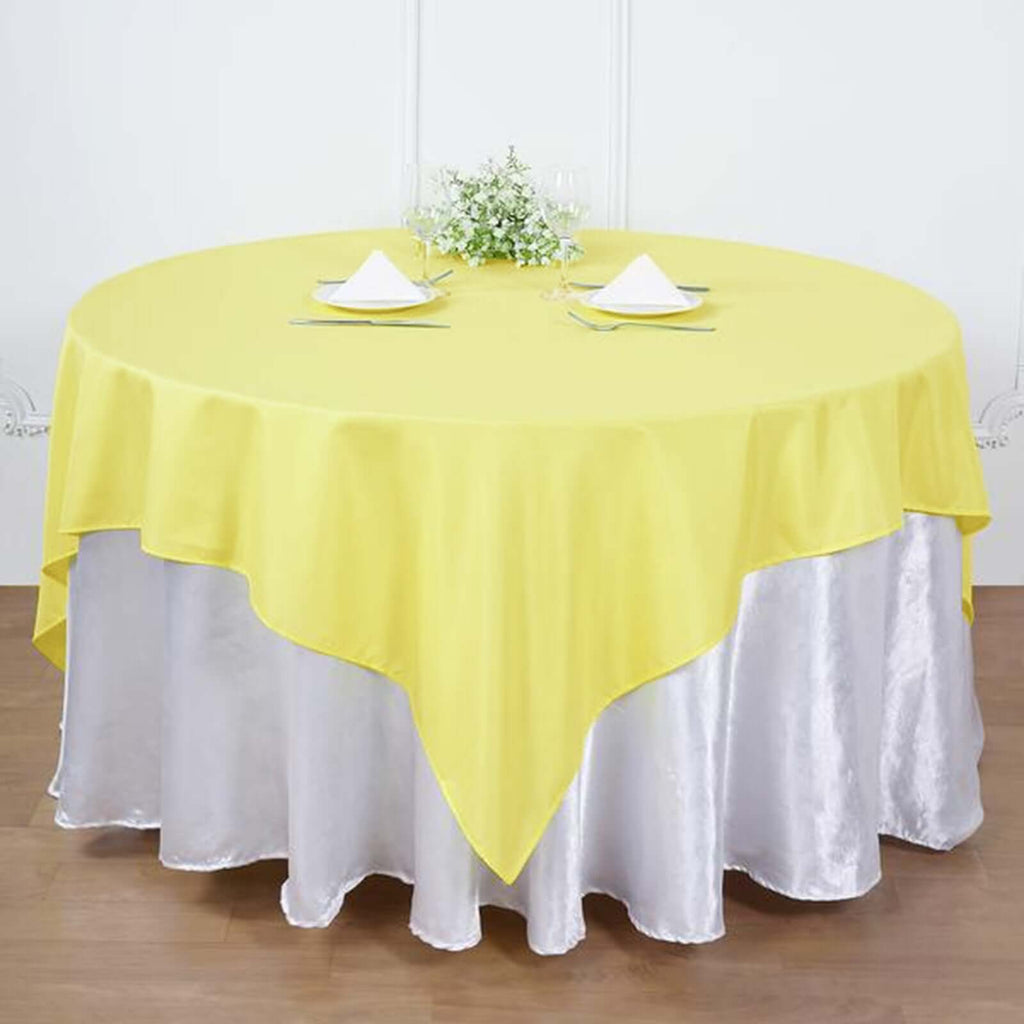 Polyester Square Overlay 90"x90" Yellow | TableclothsFactory
