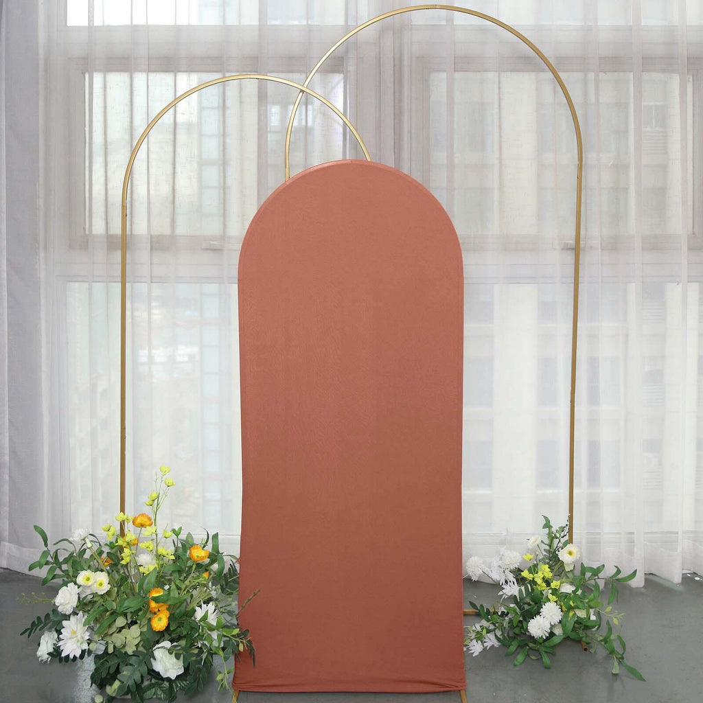 5ft Matte Terracotta Spandex Backdrop Cover | TableclothsFactory