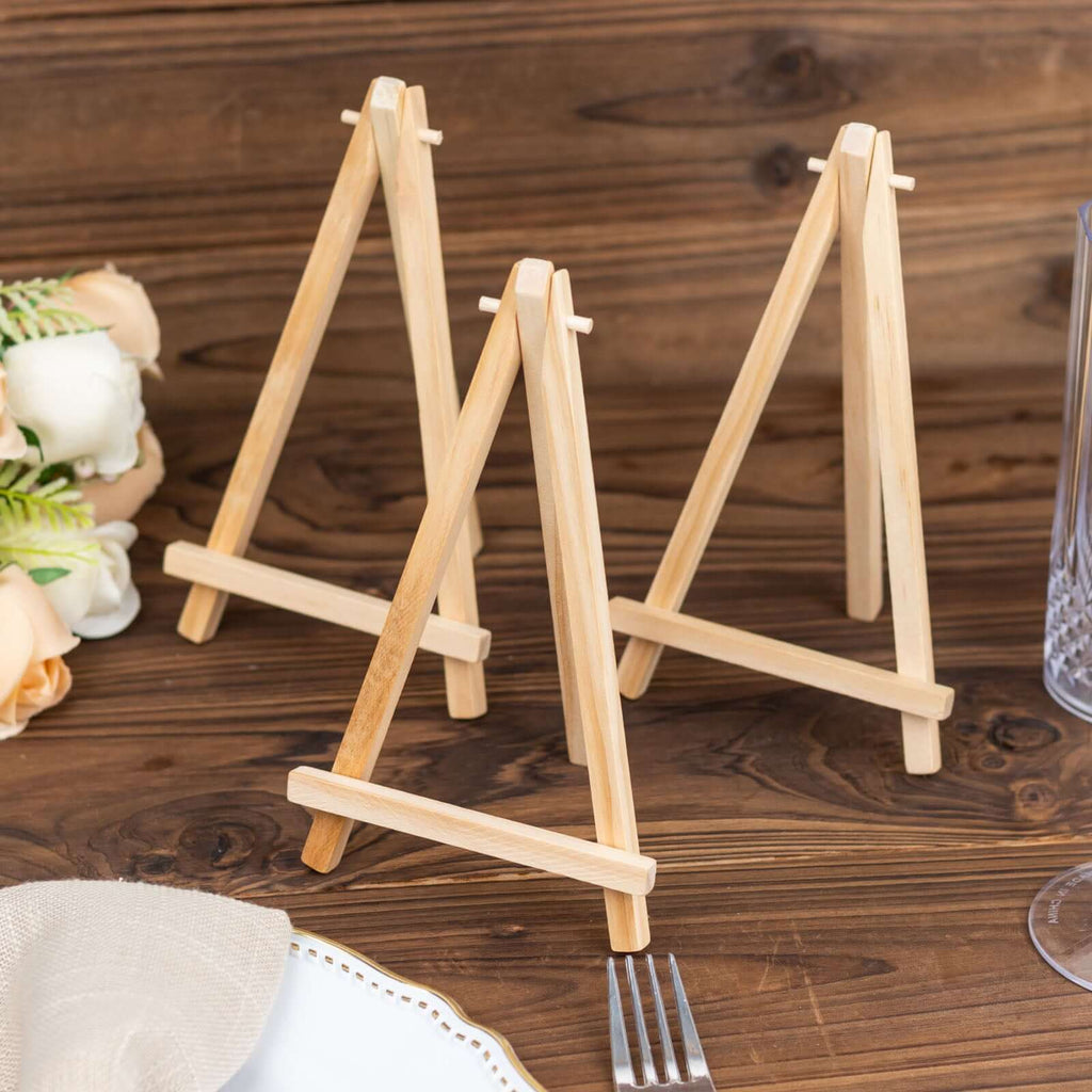 Natural Small Easel Card Stands 10 Pack | TableclothsFactory