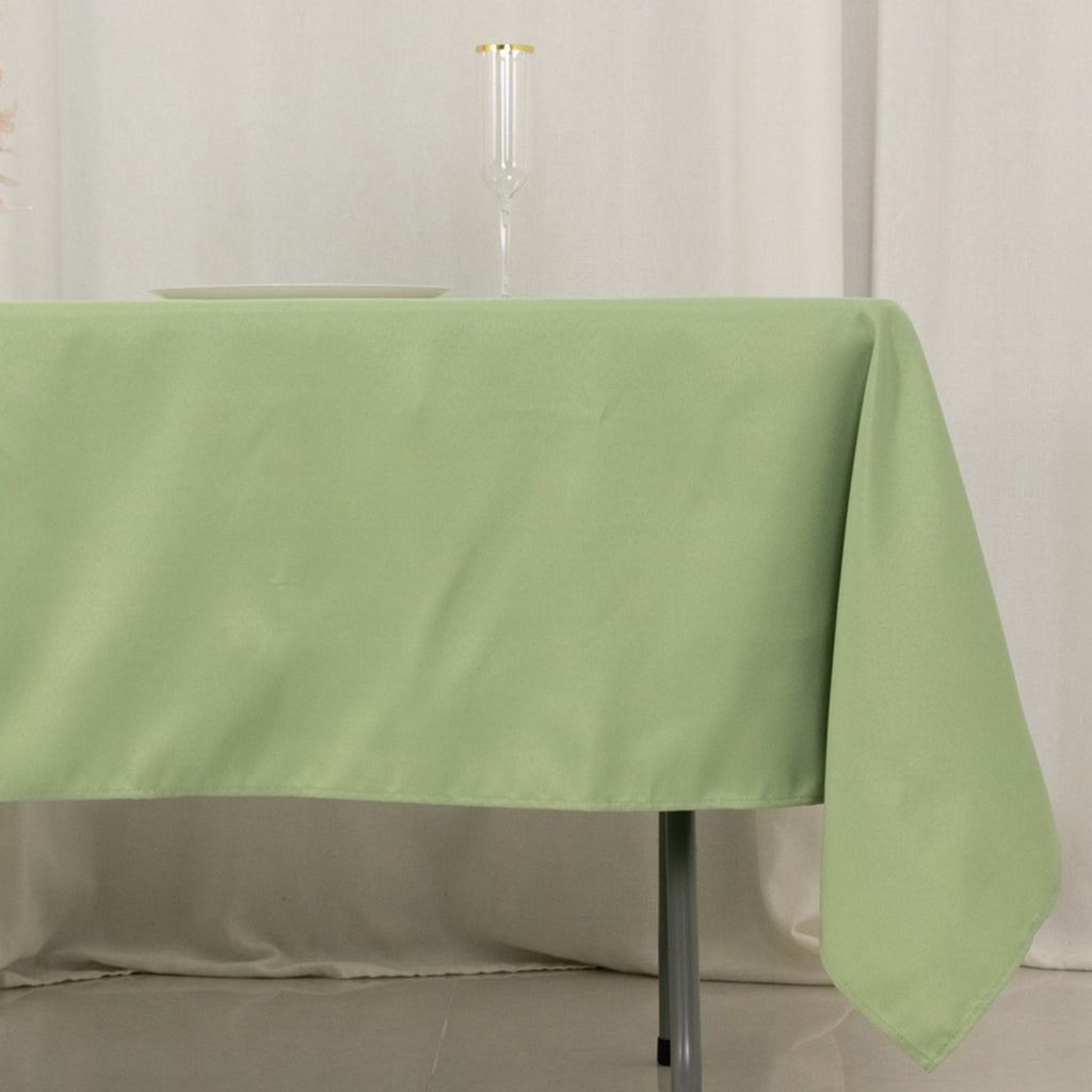 Premium Polyester Tablecloth 60"x102" Sage Green | TableclothsFactory