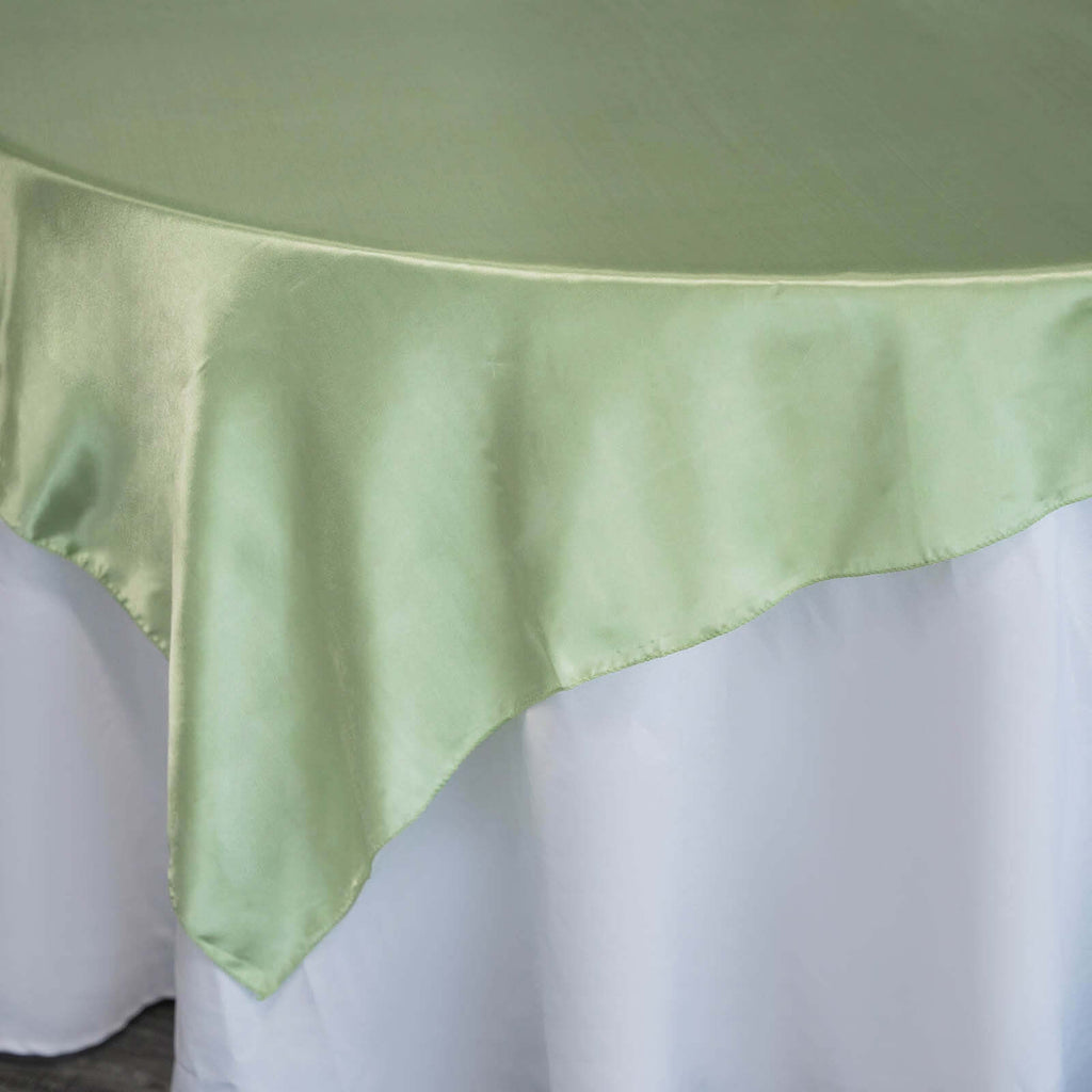 Satin Overlay 60"x60" Sage Green | TableclothsFactory