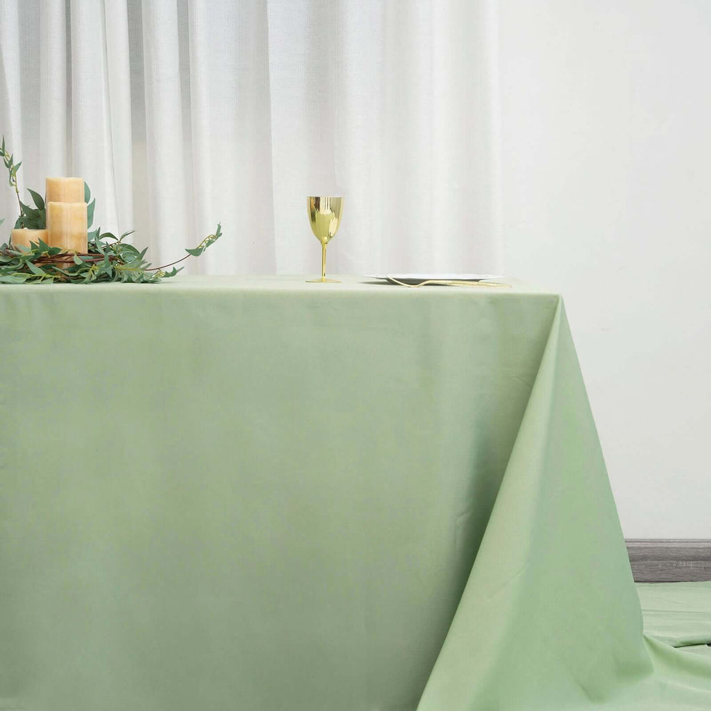 Polyester Tablecloth 90"x156" Sage Green | TableclothsFactory
