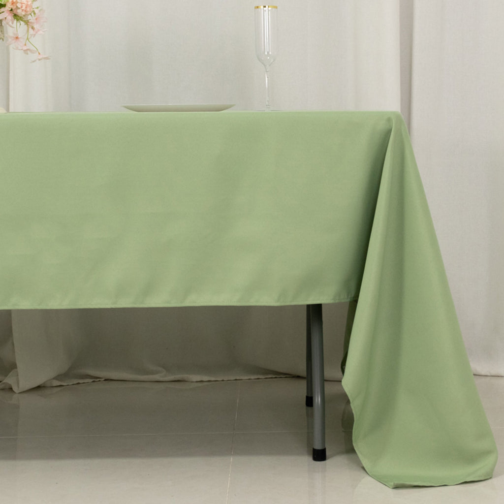 Premium Polyester Tablecloth 60"x126" Sage Green | TableclothsFactory