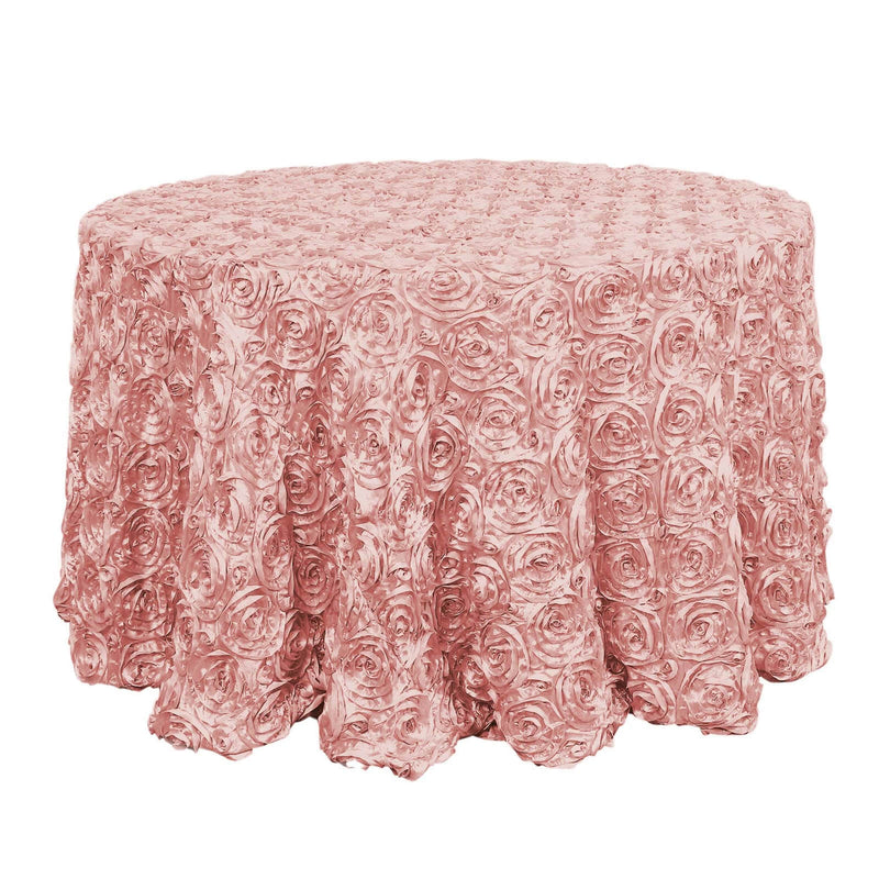 Rosette Tablecloth 120” Dusty Rose | TableclothsFactory
