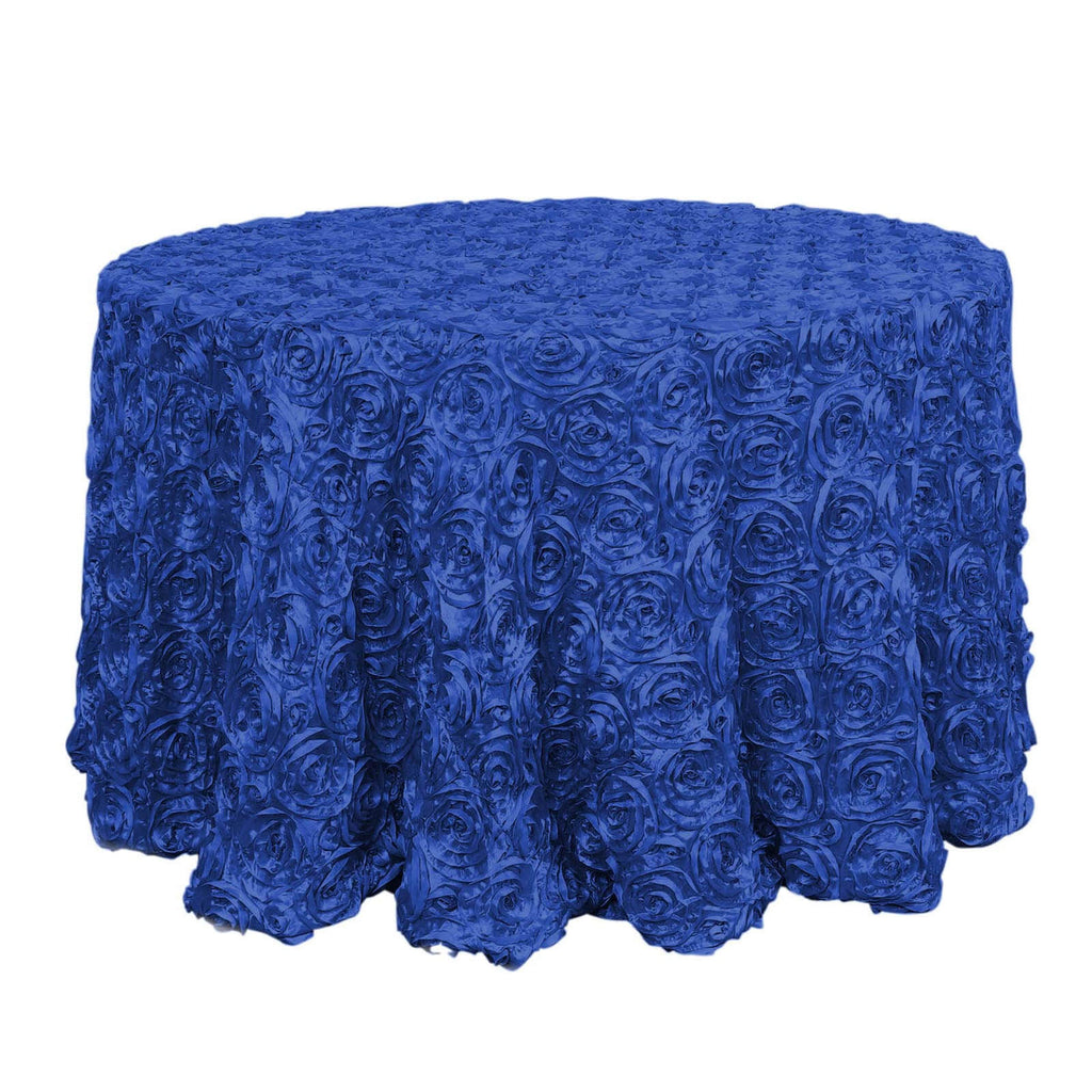 Rosette Tablecloth 120” Royal Blue | TableclothsFactory