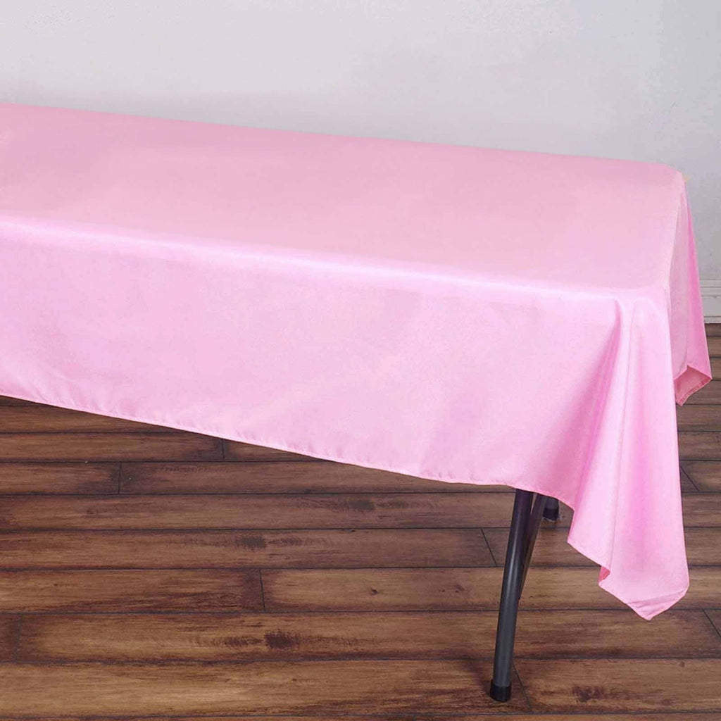 Polyester Tablecloth 60"x102" Pink | TableclothsFactory
