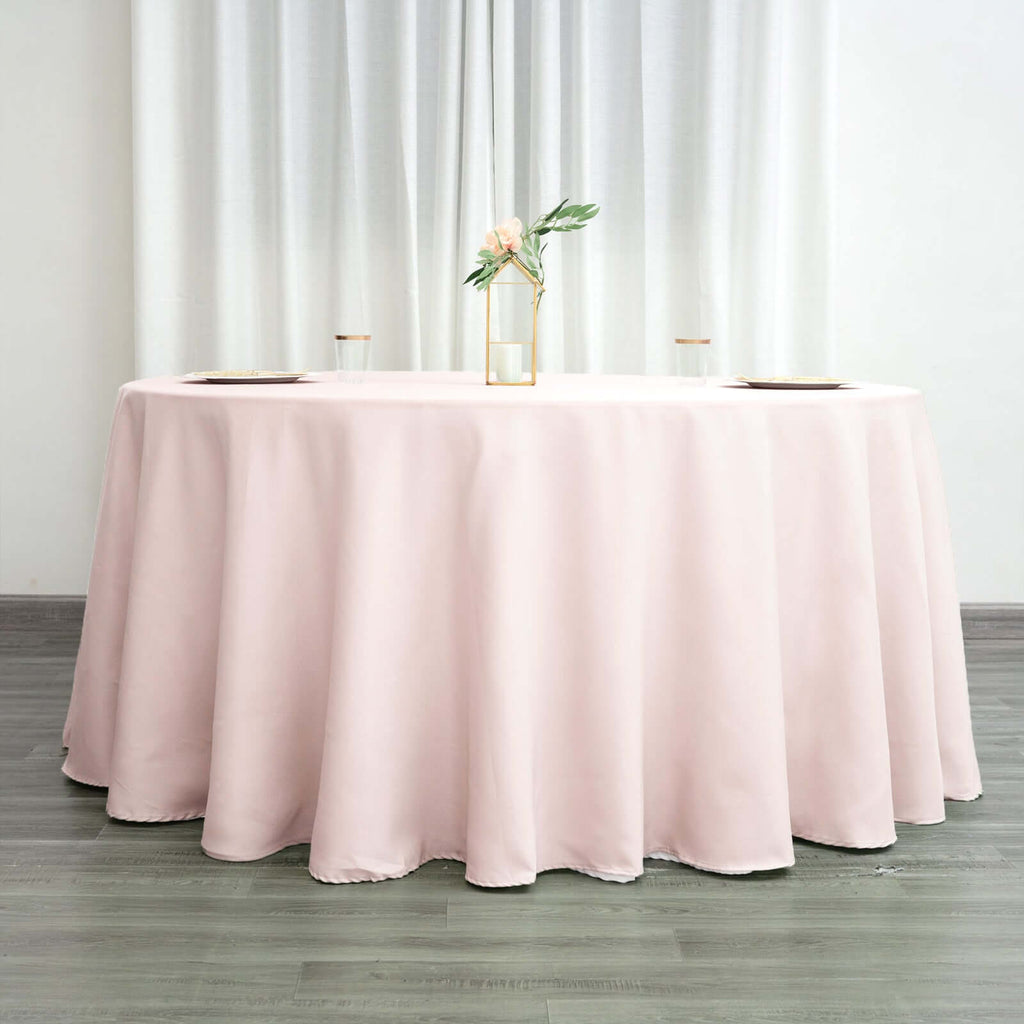 Polyester Tablecloth 120" Blush | TableclothsFactory