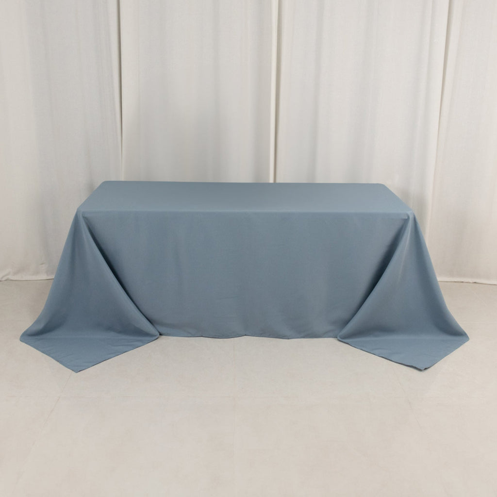 Premium Polyester Tablecloth 90"x132" Dusty Blue | TableclothsFactory