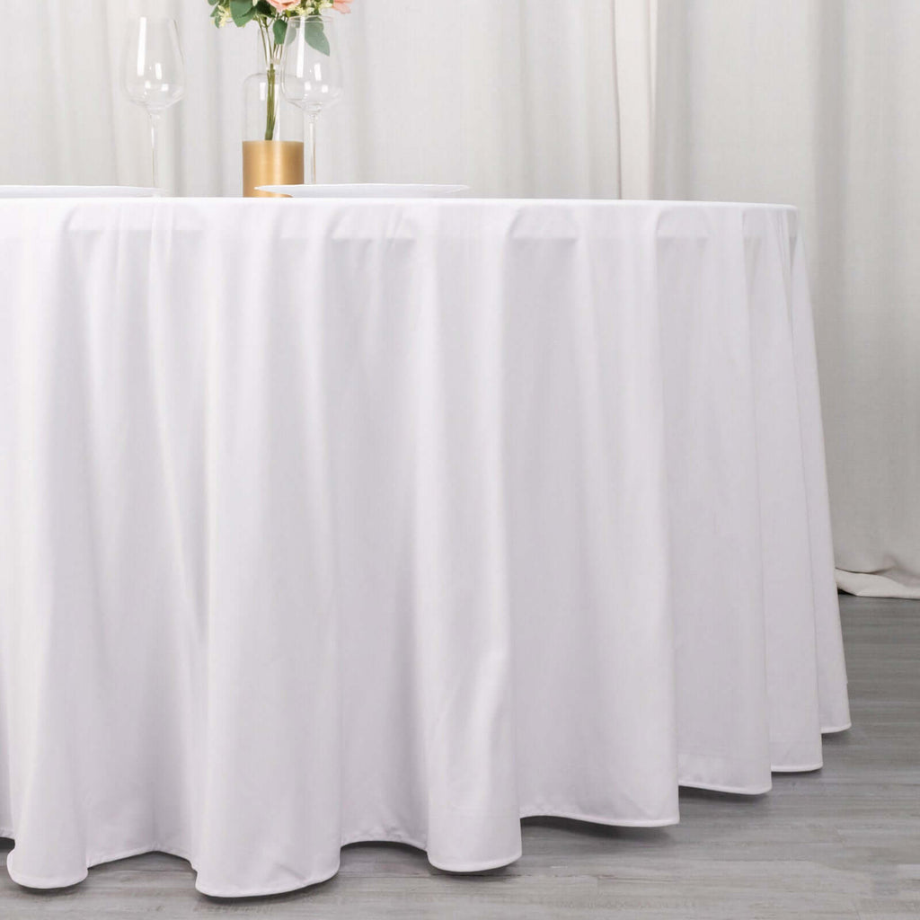 Faux Linen Tablecloth 90"x132" White | TableclothsFactory
