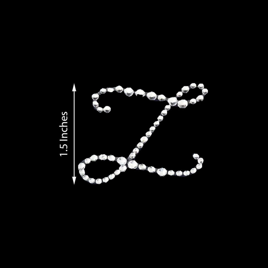 Clear Rhinestone Monogram Letter Jewel Stickers | TableclothsFactory