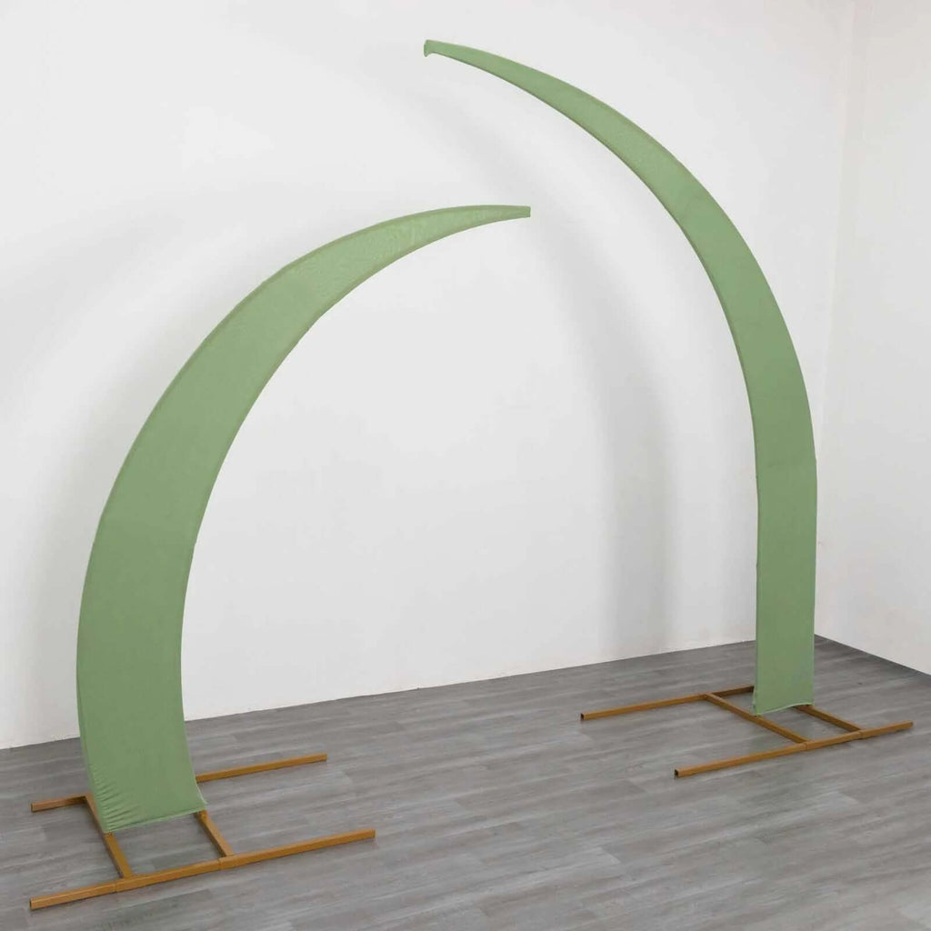 Sage Green Spandex Half Crescent Moon Covers | TableclothsFactory