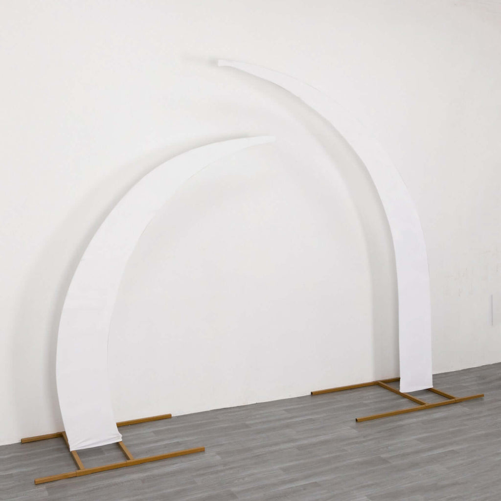 White Spandex Crescent Moon Backdrop Covers | TableclothsFactory