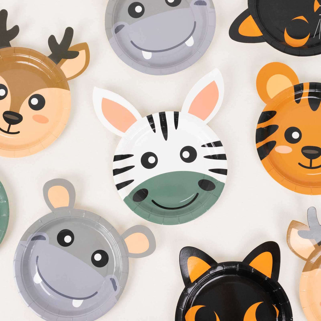 Paper Round Plates Assorted Animal Print 7" | TableclothsFactory