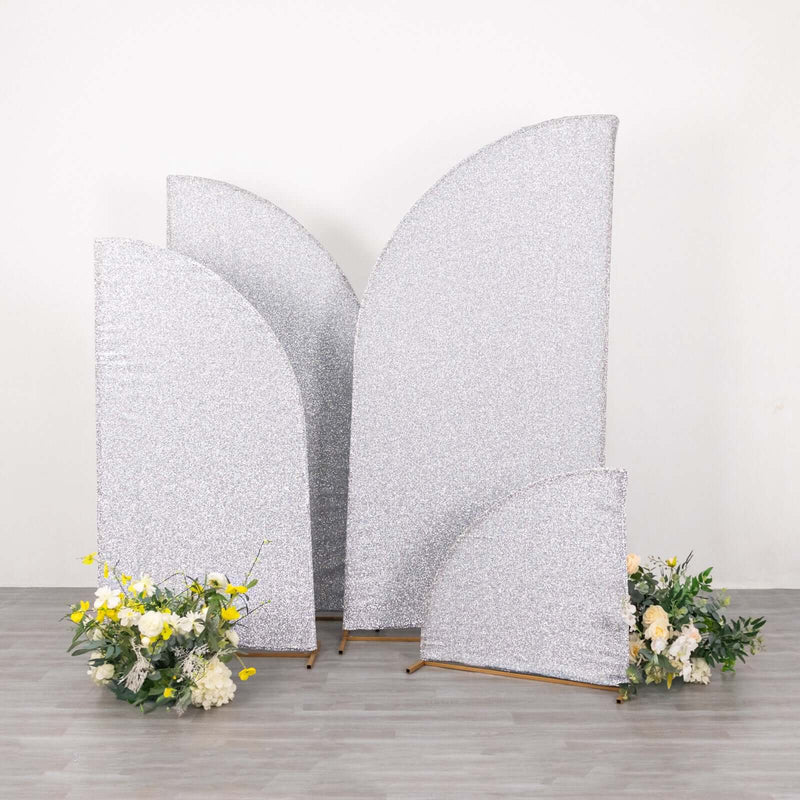 7ft White Spandex Half Moon Backdrop Cover | TableclothsFactory