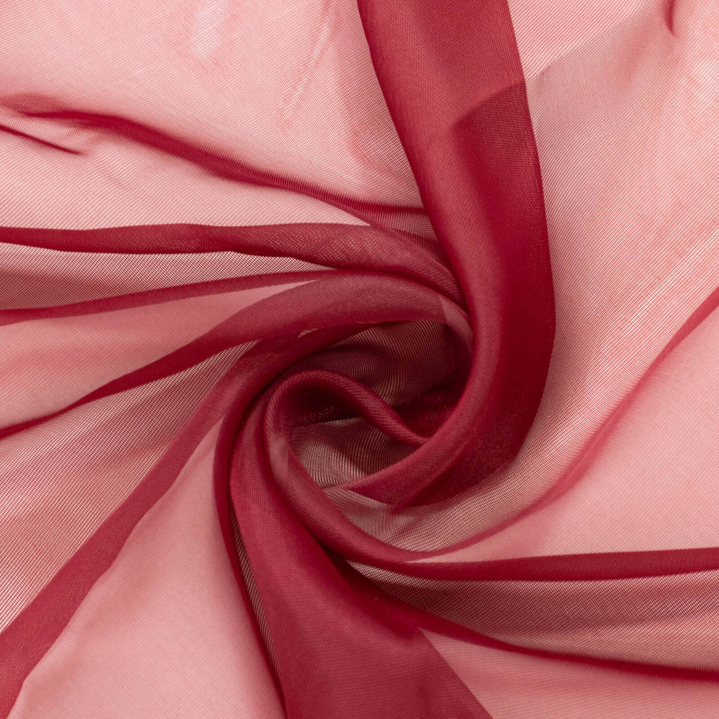 5ftx32ft Burgundy Chiffon Curtain Panel | TableclothsFactory
