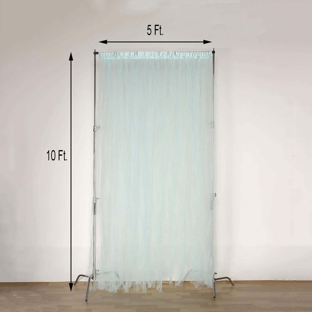 Light Blue Tulle Curtain Drapes | TableclothsFactory