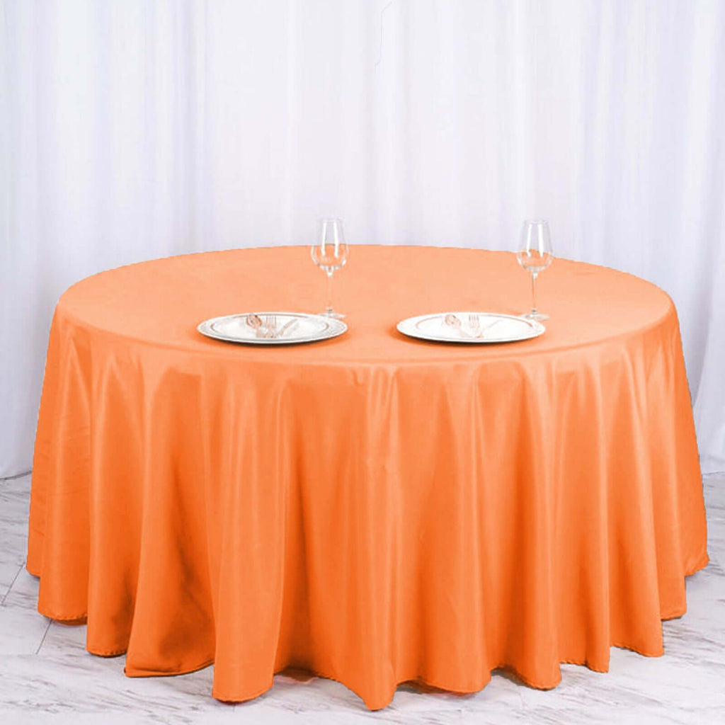 Polyester Tablecloth 120" Orange | TableclothsFactory