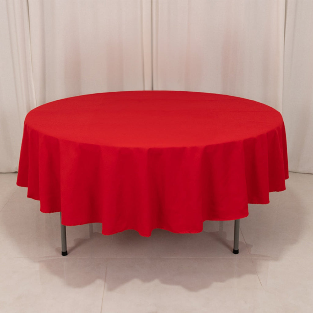 Cotton Blend Round Tablecloth 90" Red | TableclothsFactory