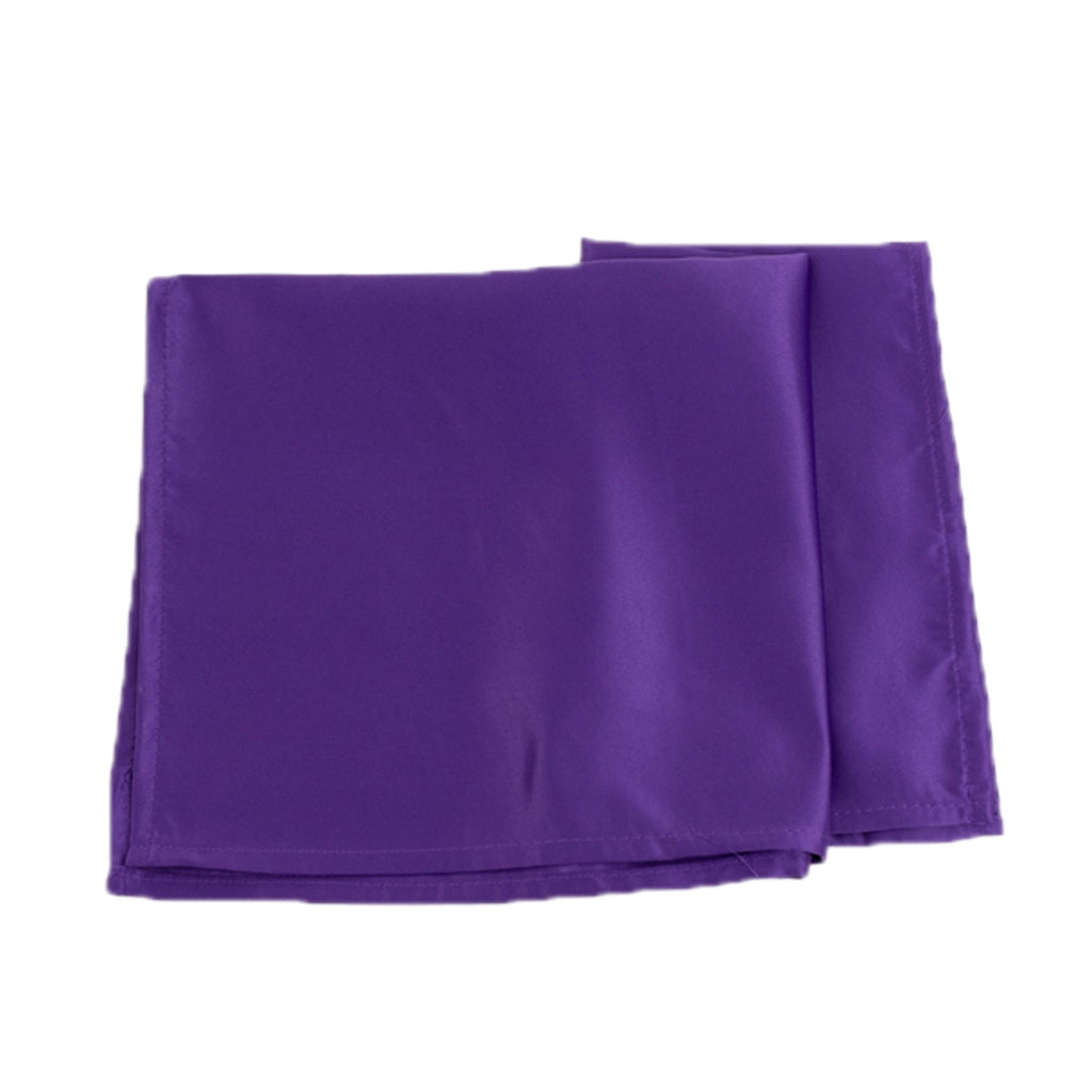 5-Pack Lamour Satin Napkins Purple 20"x20" | TableclothsFactory