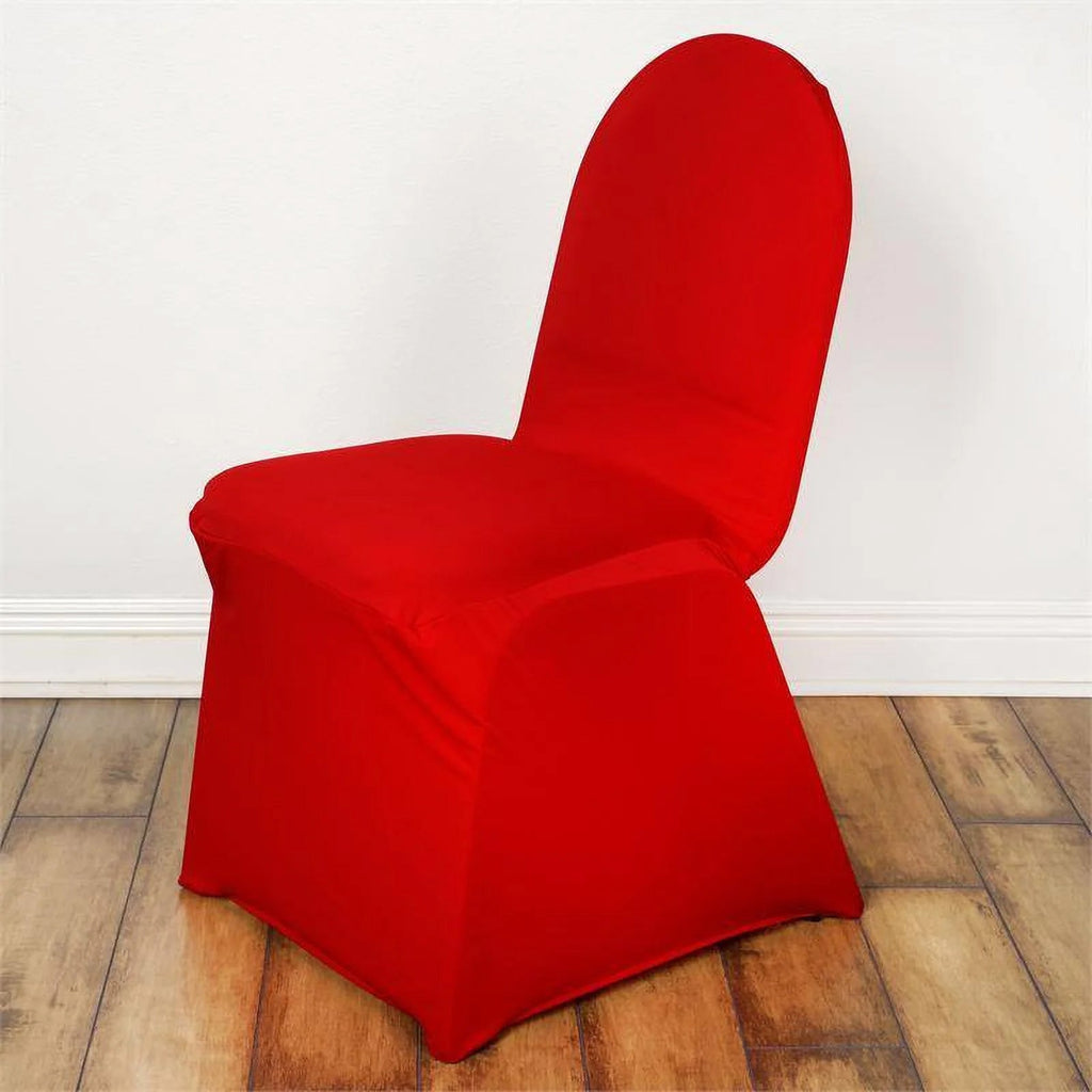 10 Pack Spandex Banquet Chair Cover Red | TableclothsFactory
