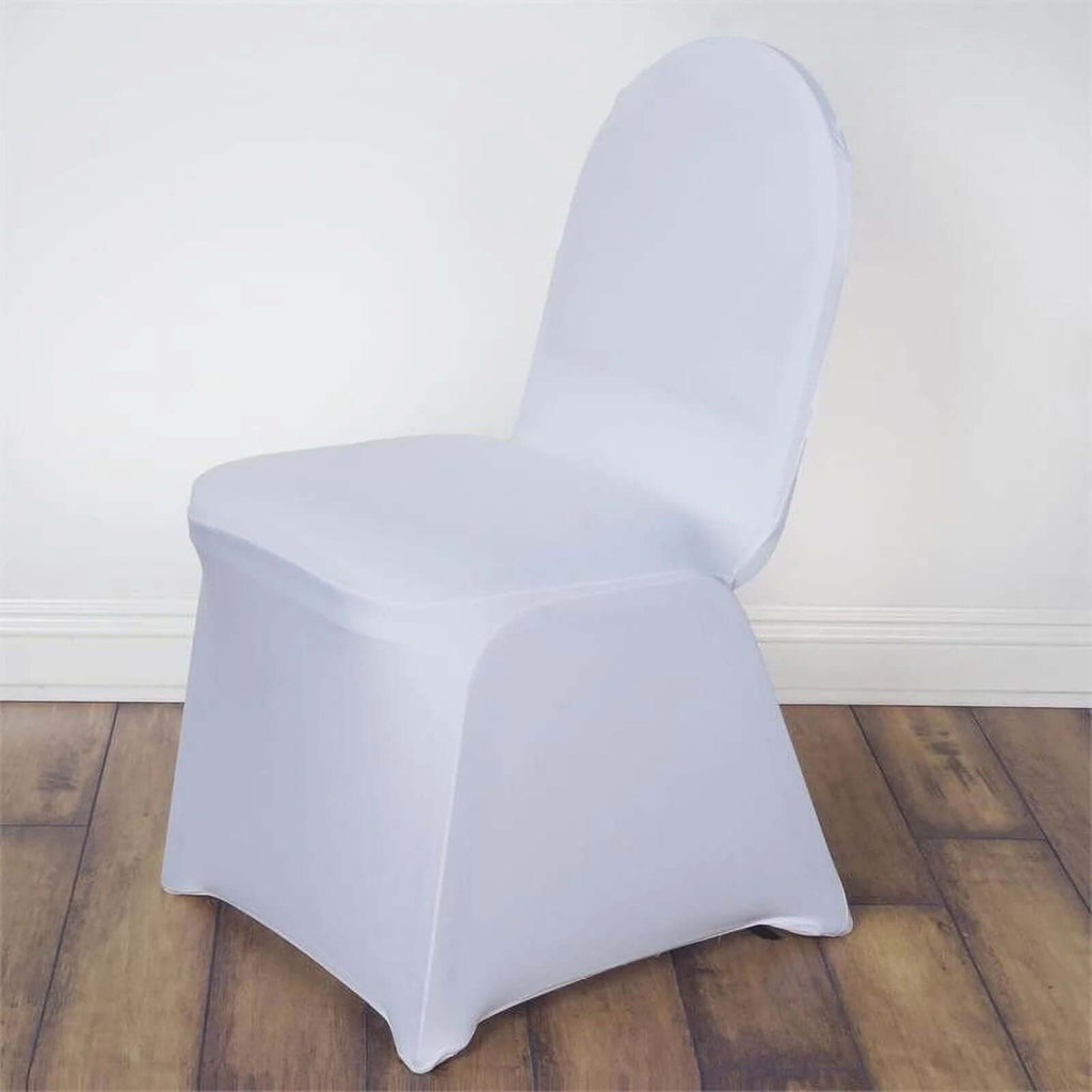 10 Pack Spandex Banquet Chair Cover White | TableclothsFactory