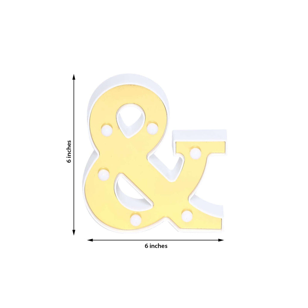 6" LED Marquee Symbol "&" Gold | TableclothsFactory