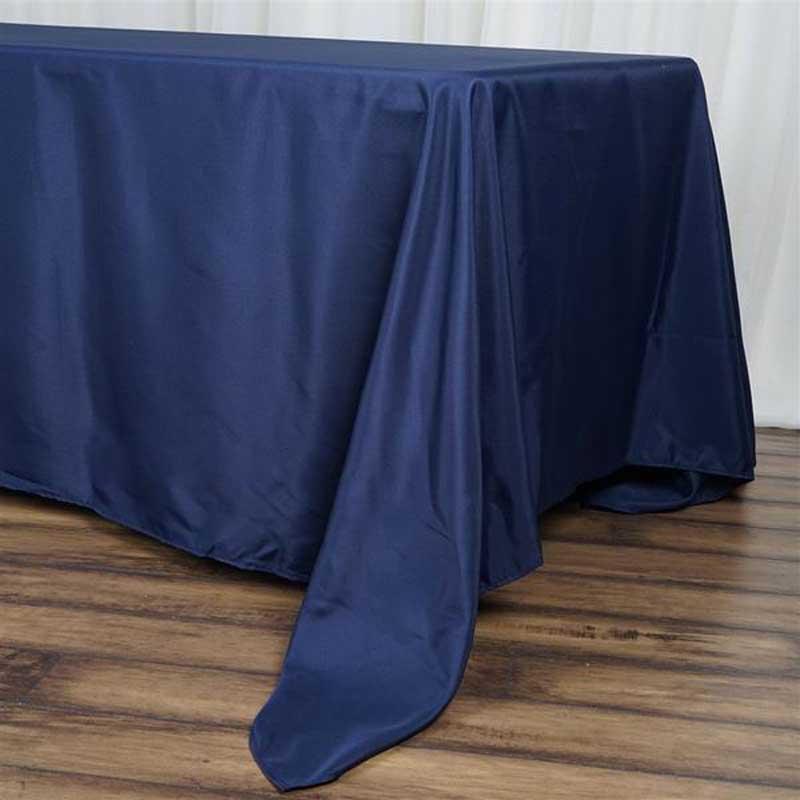 Polyester Tablecloth 72"x120" Navy Blue | TableclothsFactory